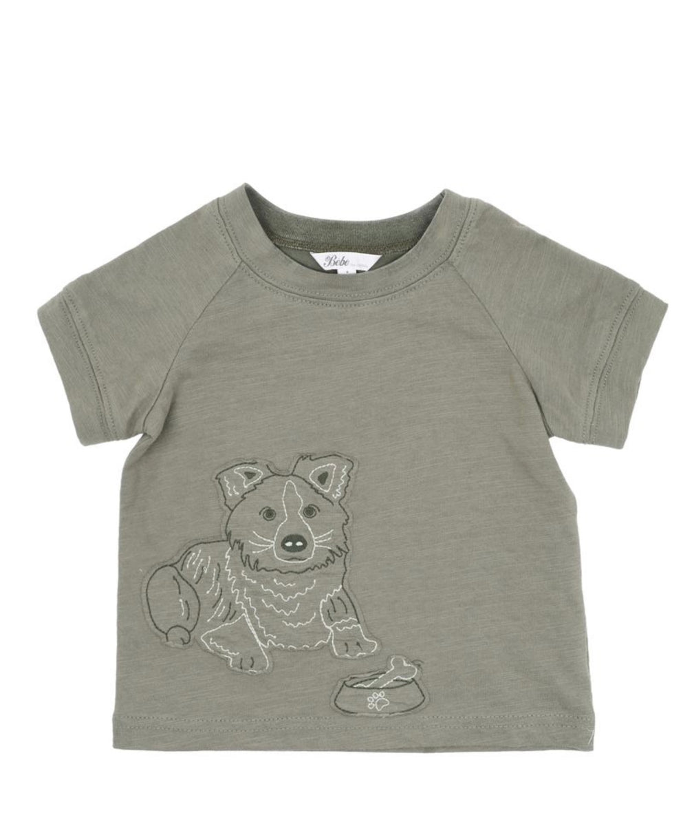 Bebe - Chester Dog Tee - Khaki green – Mod Bodz Children’s Boutique