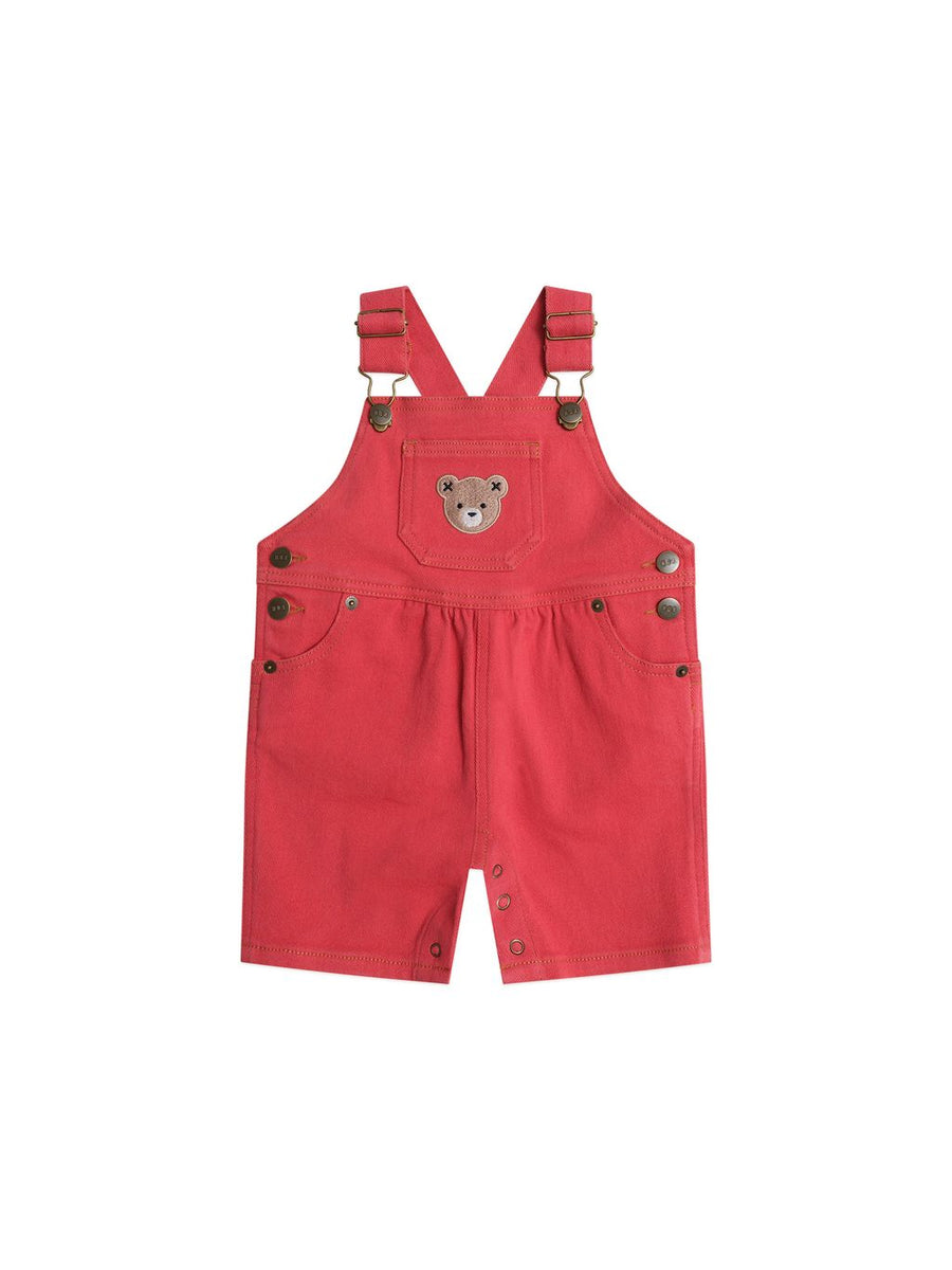 Hux Baby - Denim Short Overalls - Chilli Red – Mod Bodz Children’s Boutique