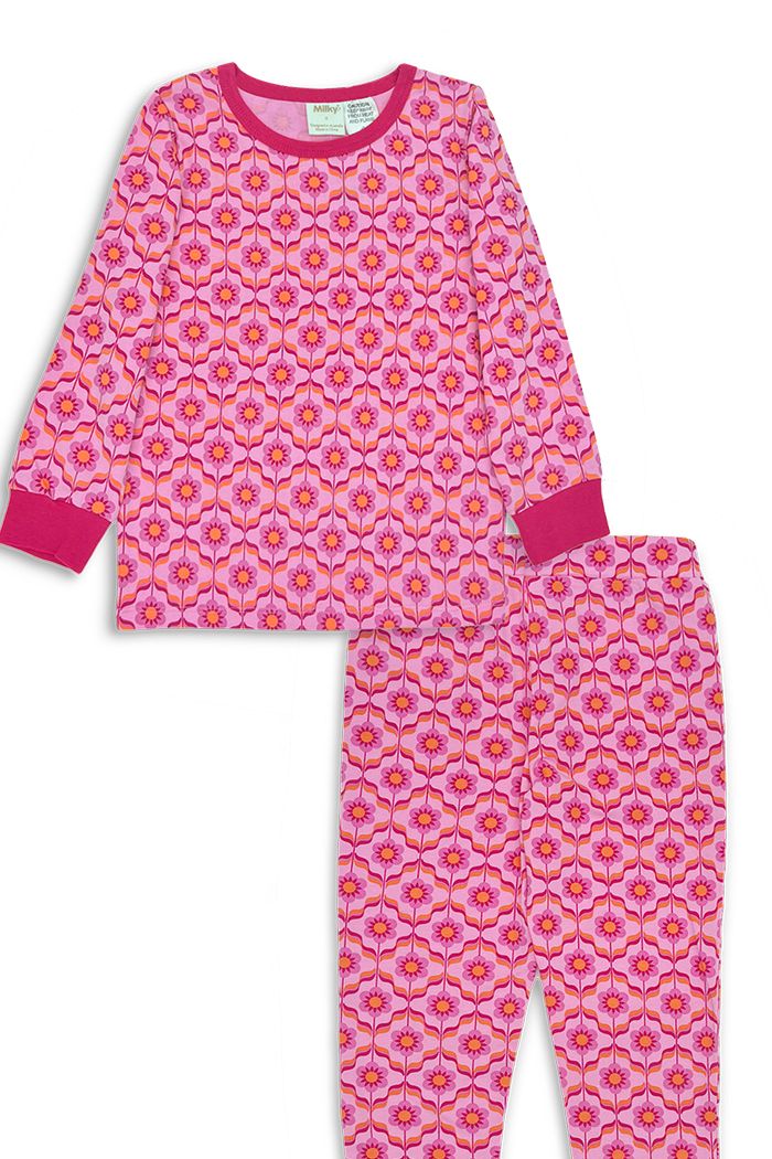Milky - Bubblegum Retro Pyjamas - Pink Candy – Mod Bodz Children’s Boutique
